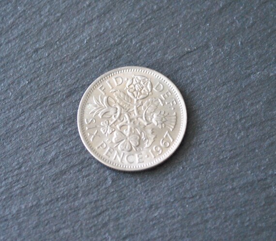 Vintage 1967 Six Pence Coin Lucky Wedding Sixpence | Etsy UK