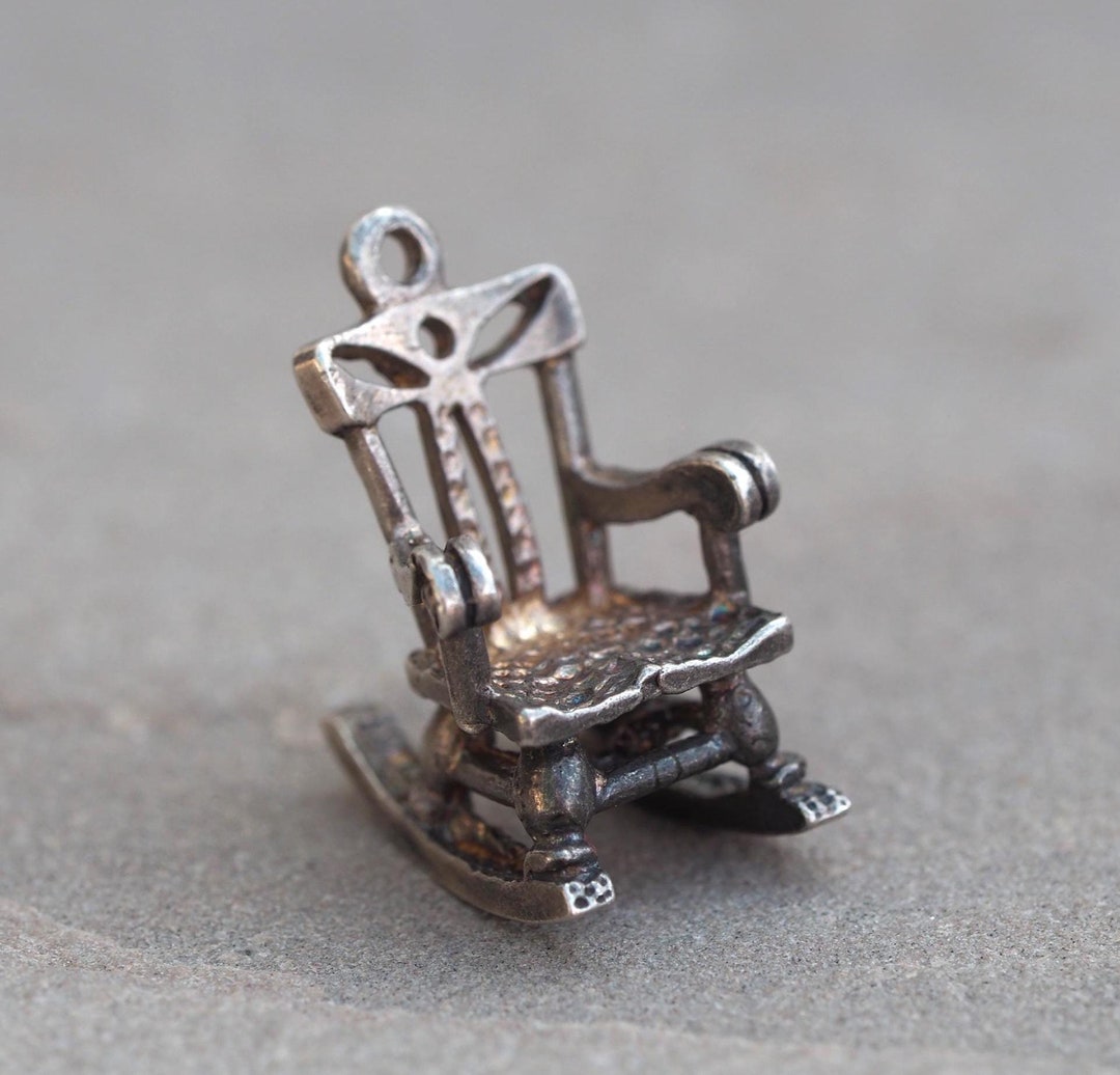 Rocking Chair Chim Vintage Silver Charm - Relax - Retirement - Pendant ...