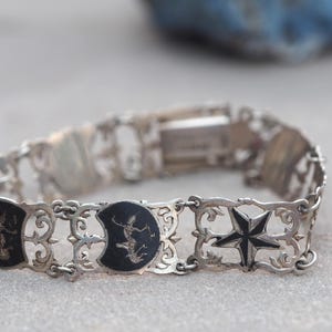 Siam Vintage Silver Bracelet - Thai Dancer - Safety Chain - Etsy