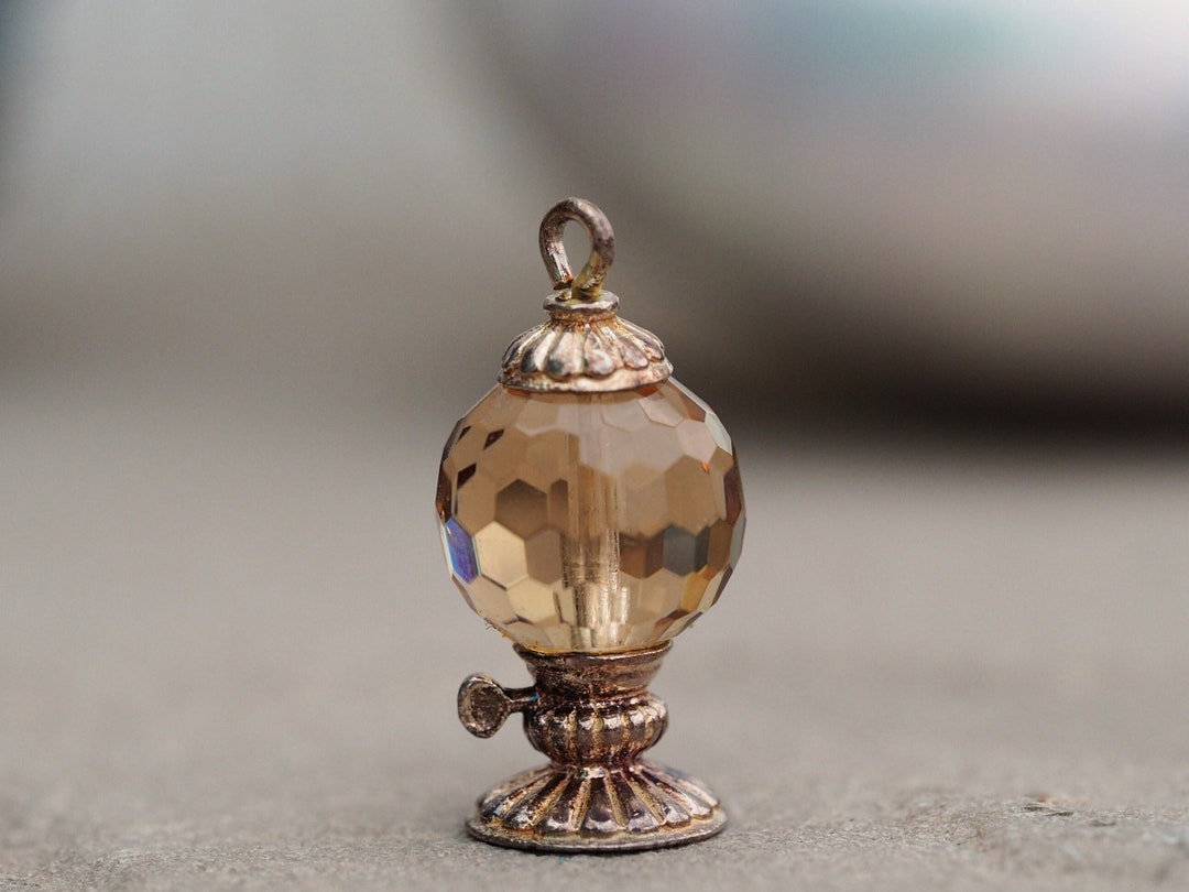Table Oil Lamp Vintage Silver Charm Crystal - Etsy