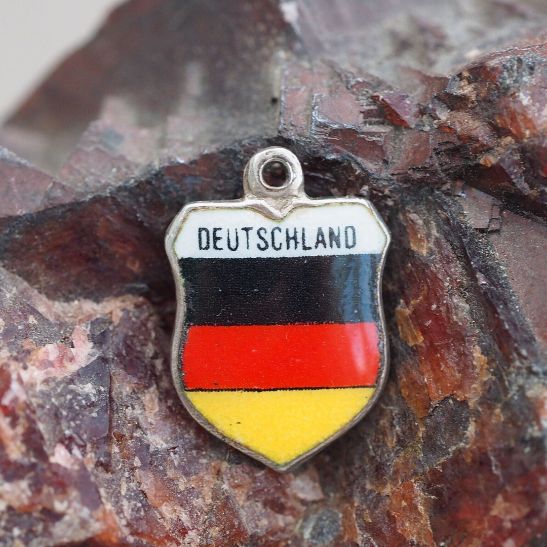 Deutschland Germany Flag Crest Vintage 800 Silver Charm or Pendant - Etsy