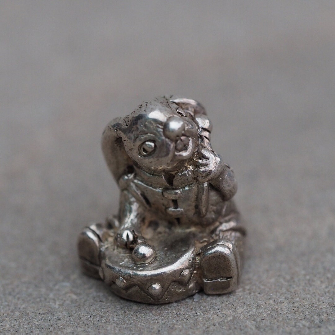 Pendelfin Rabbit Bongo Rare Vintage Silver Charm or Pendant - Etsy