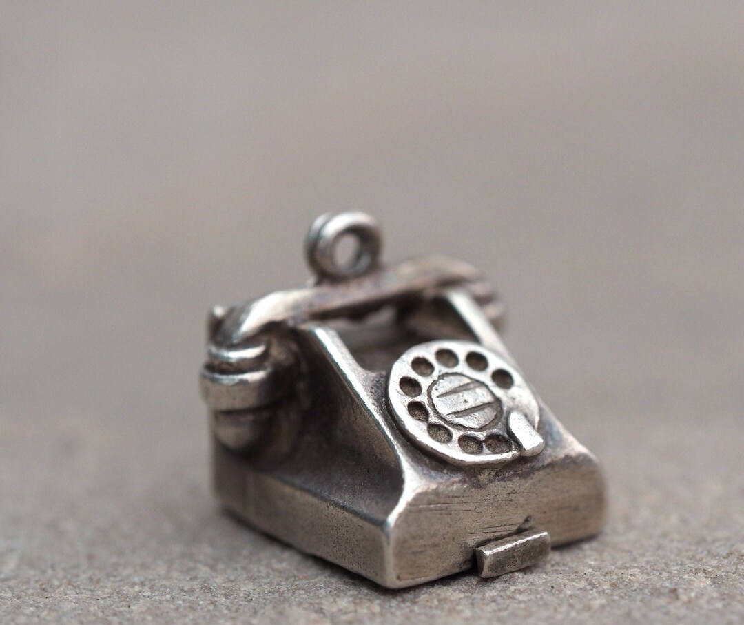 Rotary Dial up Phone Vintage Silver Charm - Opens to Show Hidden ...