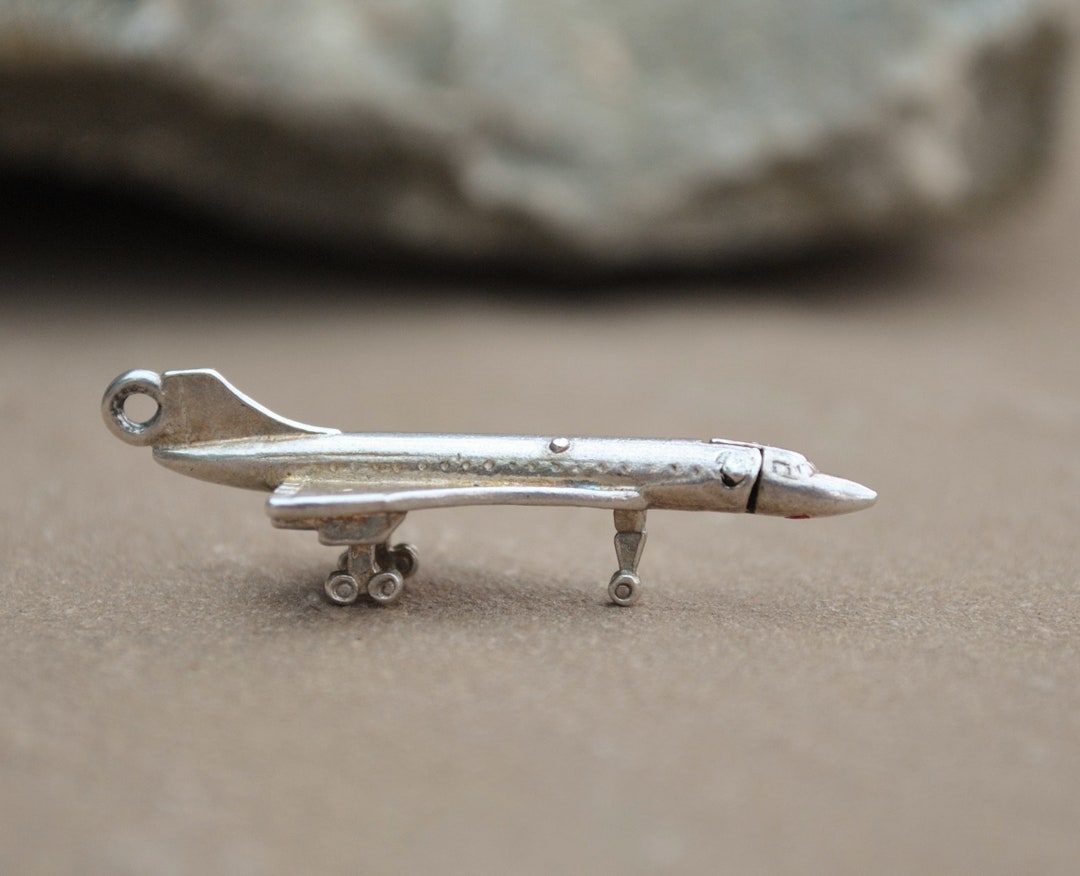 Concorde Vintage Silver Charm - Moving - Aeroplane - Etsy