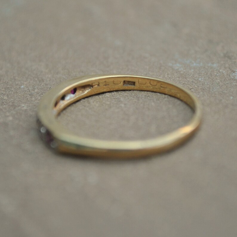 9ct Gold Diamond & Ruby Half Vintage Eternity Ring Elegant - Etsy