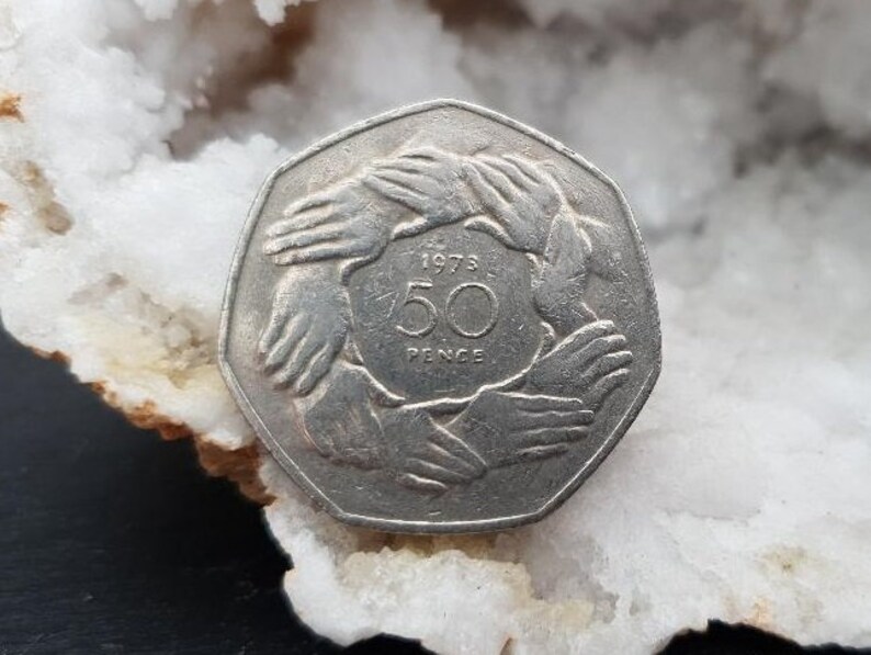Vintage 50p Coin Accession to the European Economic - Etsy