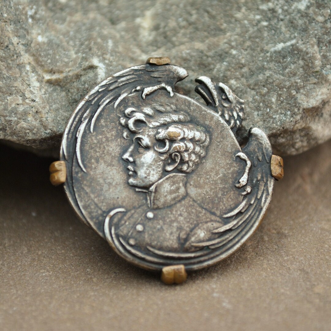 Antique Napoleon II Medallion - Brooch - Silvered Bronze - Badge - the ...