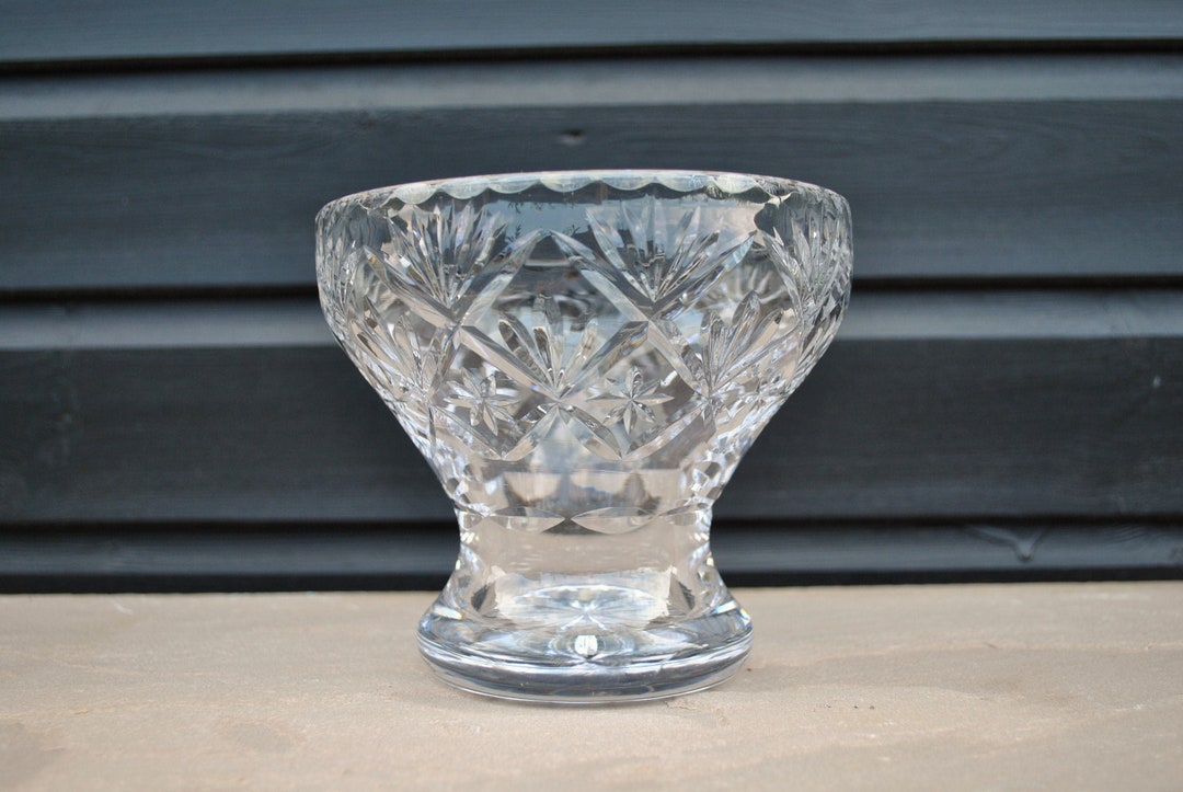 Vintage Crystal Cut Glass Decorative Bowl or Vase Elegant - Etsy