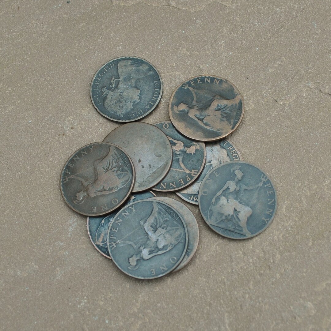 Collection of 10 Antique One Penny Coins - Victorian Money - Etsy