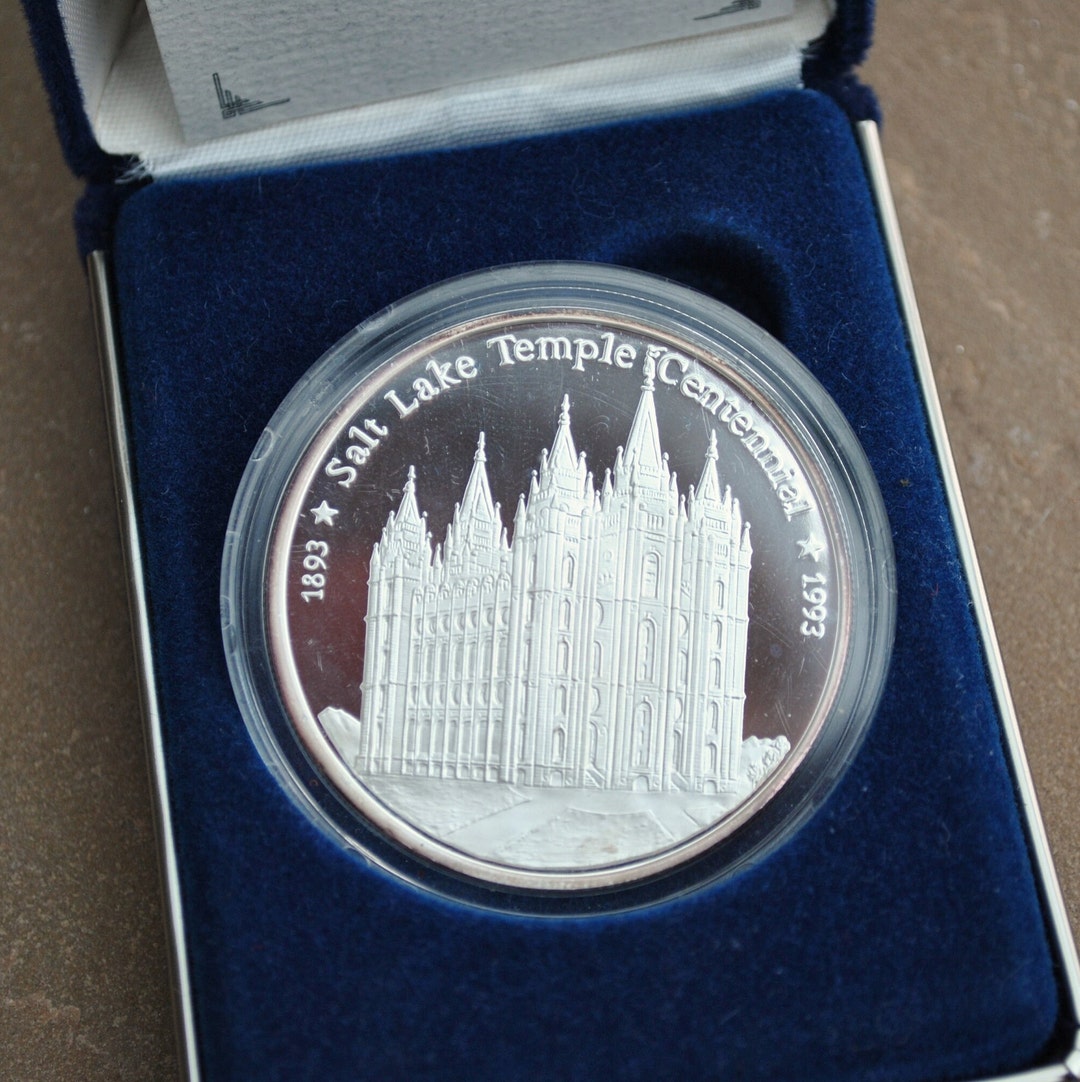 Salt Lake City Utah Temple Centennial 1893-1993 Mormon Vintage Silver ...