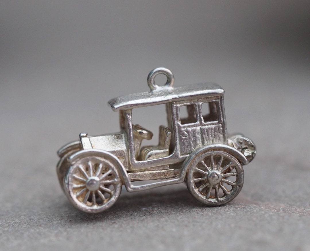 Classic Car Vintage Silver Charm - Opening - Etsy