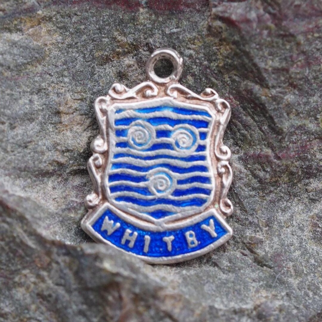 Whitby Vintage Silver Charm - Coat of Arms - Crest - Yorkshire Souvenir ...
