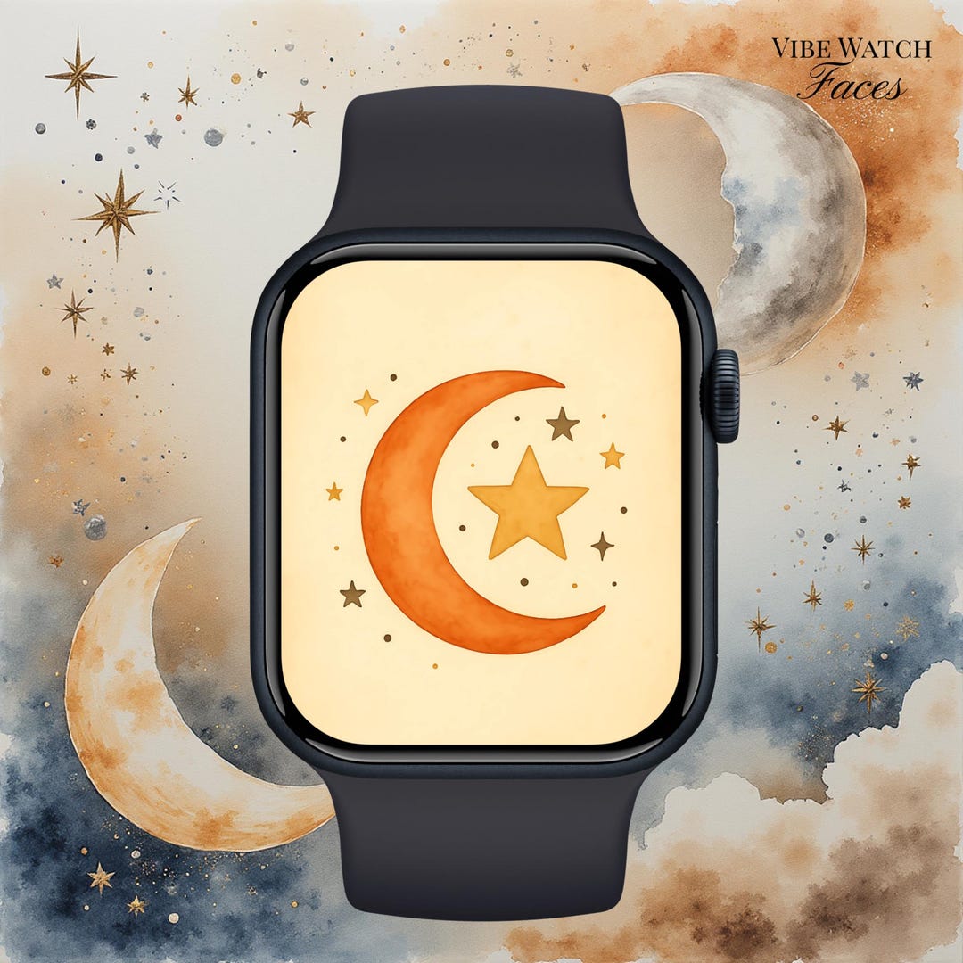 Golden Hanging Moon Watch Face. - Etsy