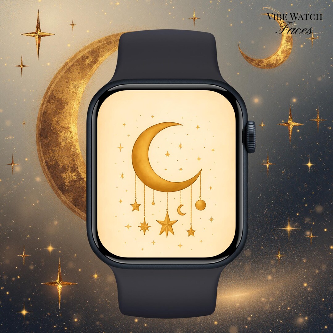 Golden Hanging Moon Watch Face. - Etsy