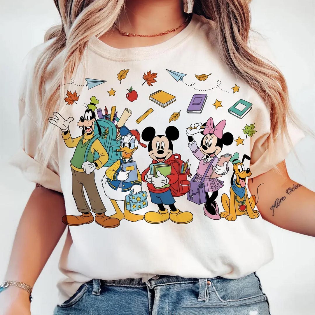Back to School Mickey and Friends Png, First Day of School Png, Back to ...