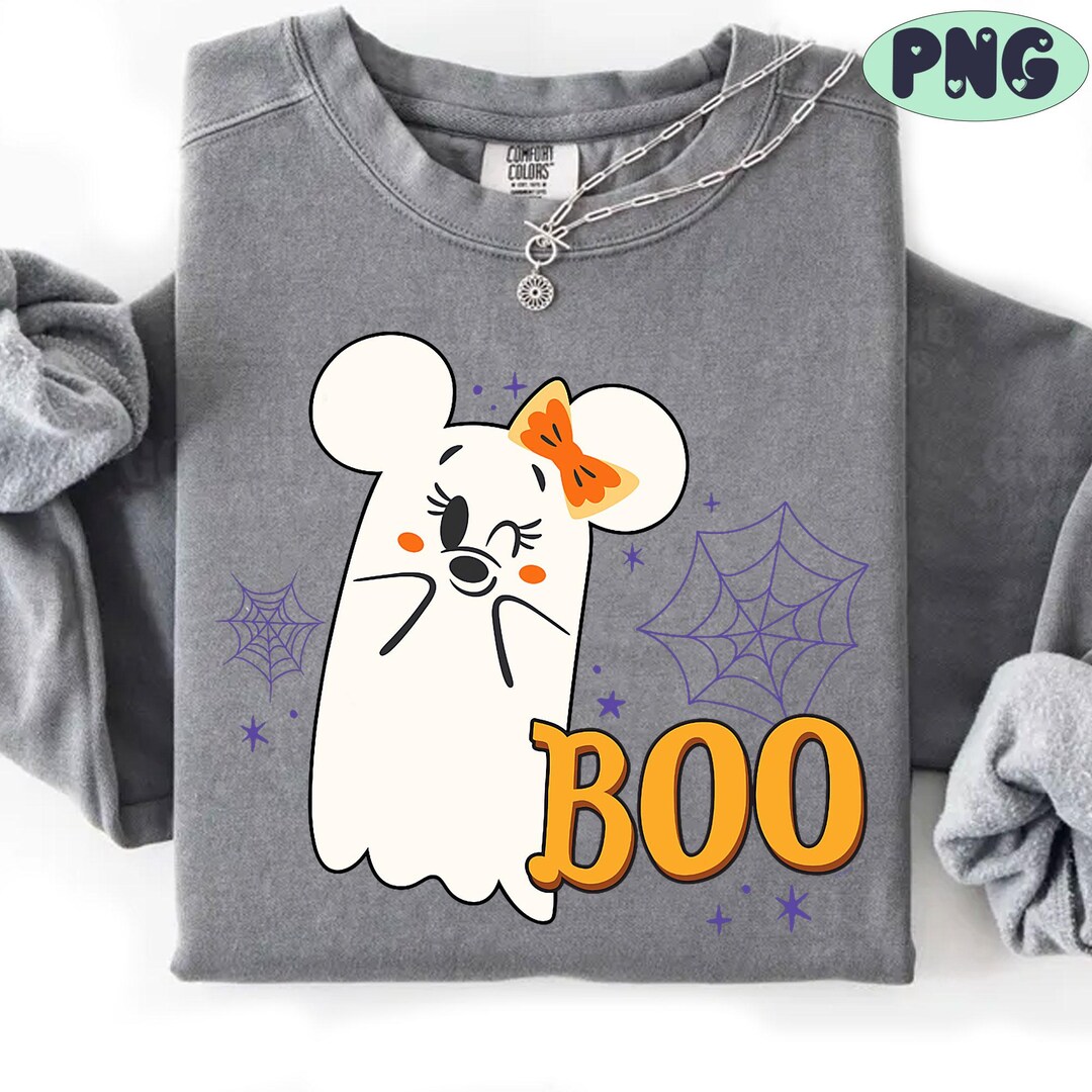 Minnie Mouse Cute Little Ghost Boo Halloween PNG, Cute Minnie Ghost ...