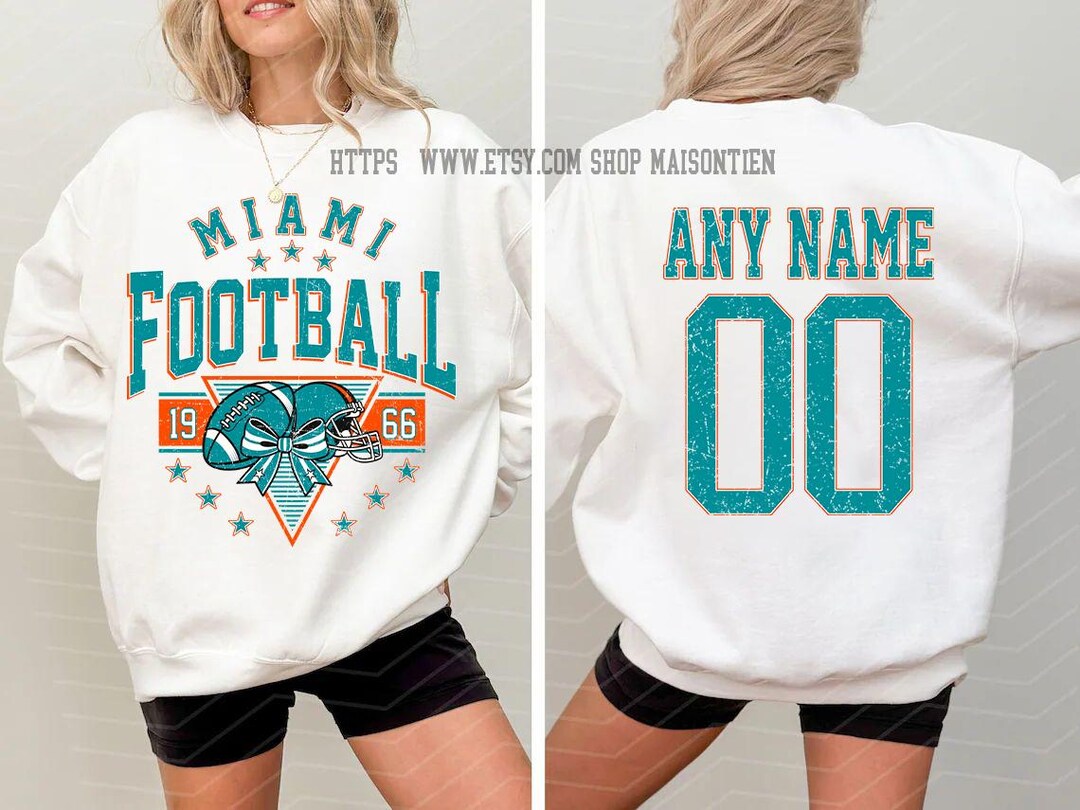 Personalized Miami Football Sweatshirt,miami Football Crewneck, Miami ...