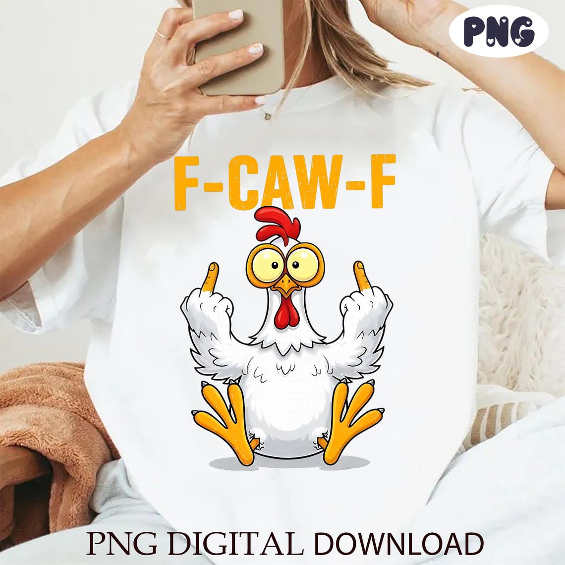 Funny F-caw-f Chicken PNG | Screaming Rooster Meme Clipart,screaming ...