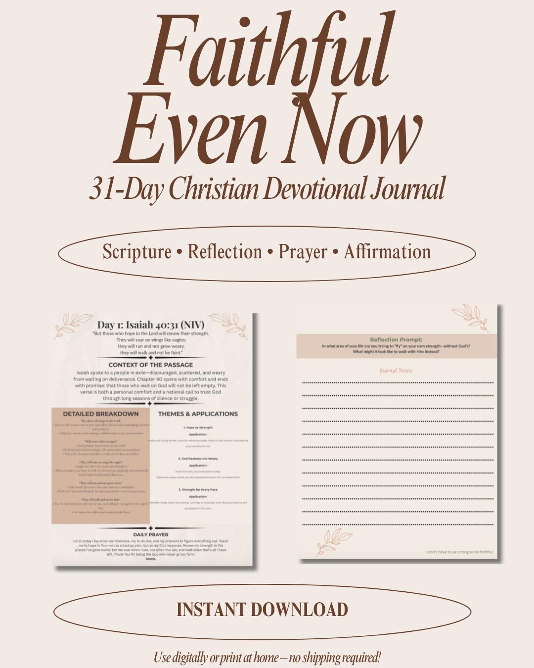 Faithful Even Now Devotional Journal | 31-day Christian Prayer Journal ...