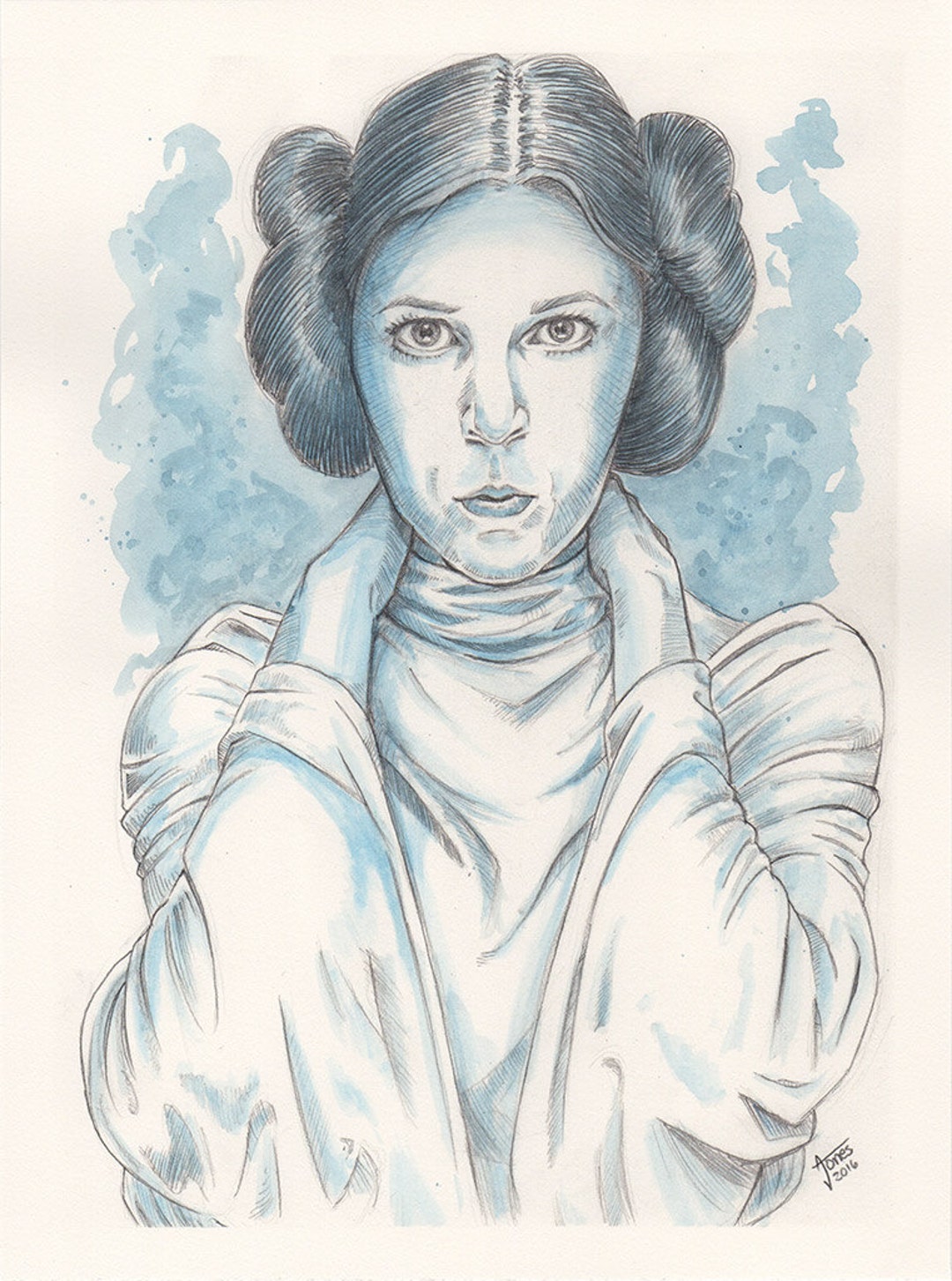 Princess Leia Watercolor - Etsy