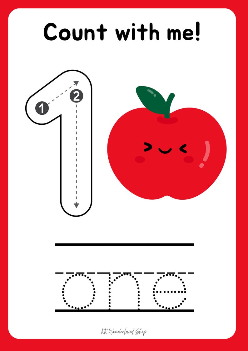 Printable Illustrative - Number Worksheets - Printable - Kindergarten ...