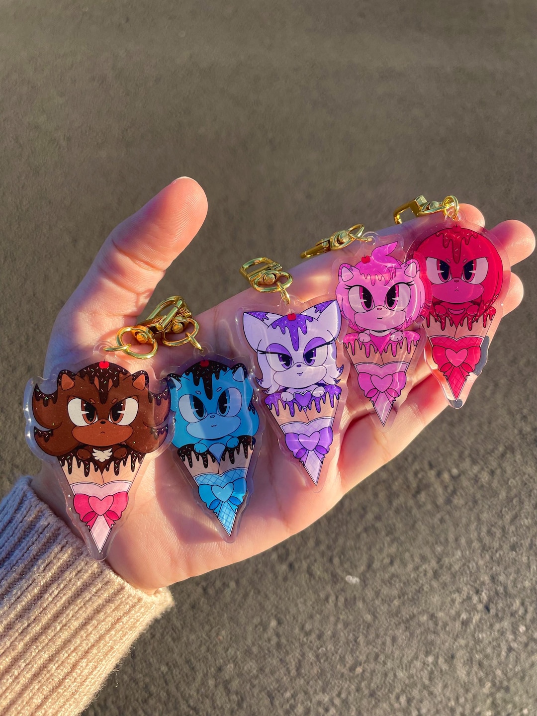 Sonic & Friends Glitter Keychains Crepes - Etsy