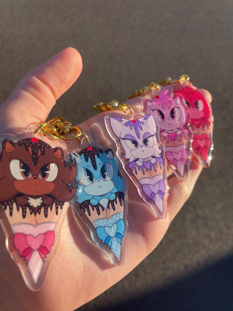 Sonic & Friends Glitter Keychains Crepes - Etsy