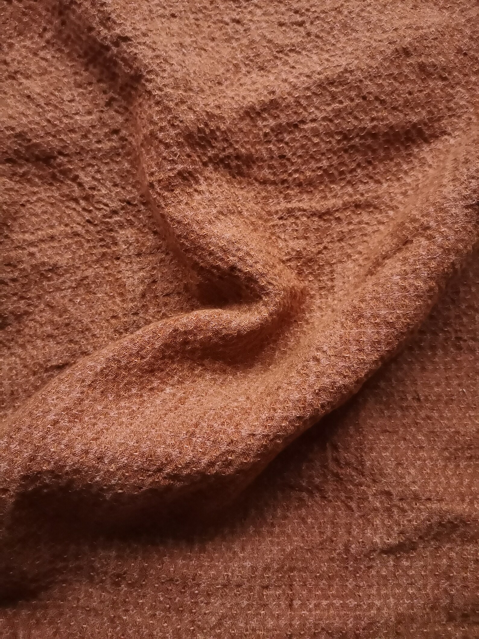 Rust Linen Color Fabric Rust Color Fine Textile | Etsy