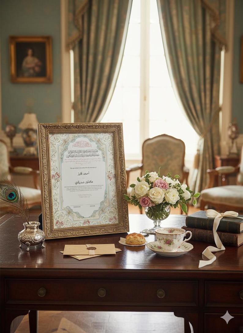 Bridgerton Nikkah Certificate Template | Islamic Wedding Contract ...