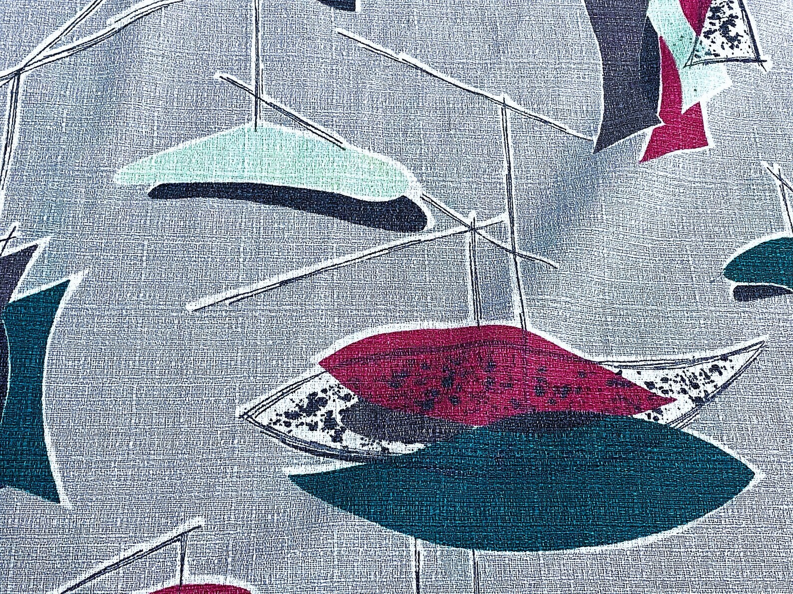 Kinetic Floating Space Age Amoebas Barkcloth Vintage Fabric | Etsy