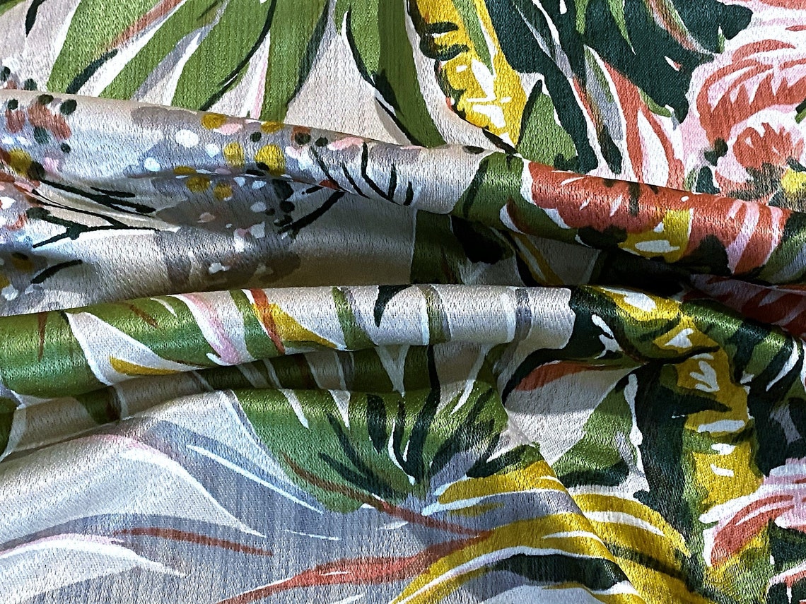 Los Angeles Dessert Yucca Barkcloth Satin Vintage Fabric Drape Curtain ...