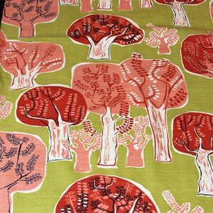 Psychadelic ATOMIC TREES Barkcloth Vintage Fabric Yardage Mid Mod ...