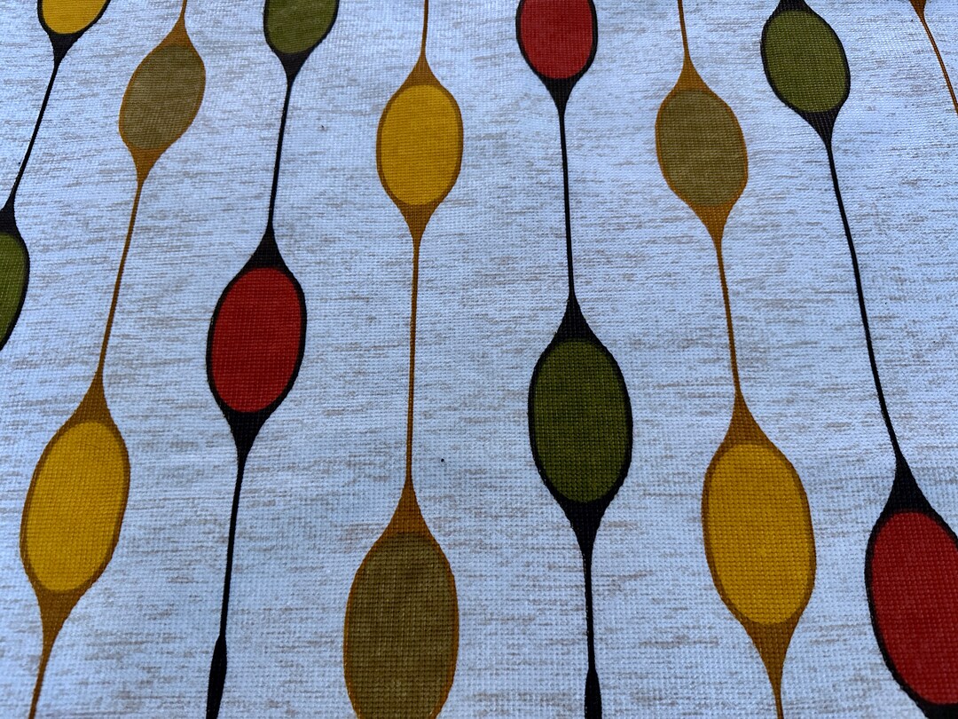1960's 70's Danish Mod Psychedelic Tear Drop Shapes Op Art Vintage ...