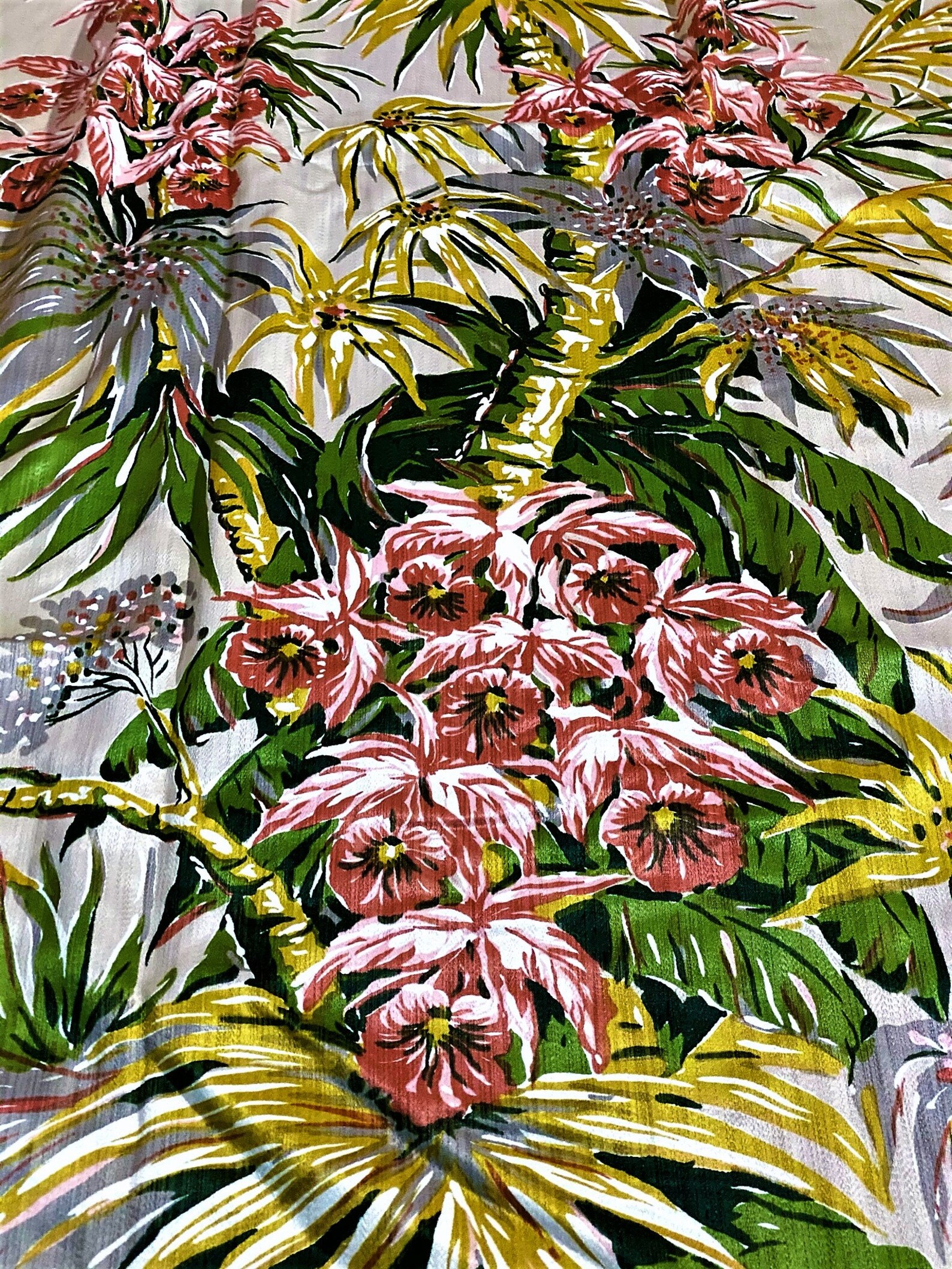 Los Angeles Dessert Yucca Barkcloth Satin Vintage Fabric Drape Curtain ...