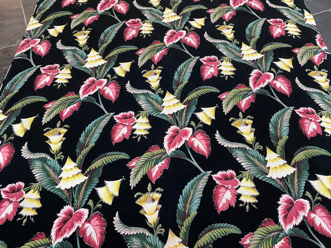 30's Deco Black BARKCLOTH Pride of South Beach Miami Barkcloth Vintage ...