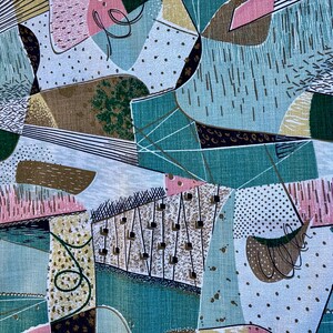 Outrageous 50s Mid Century Spectrum Atomic Miami Beach Barkcloth ...