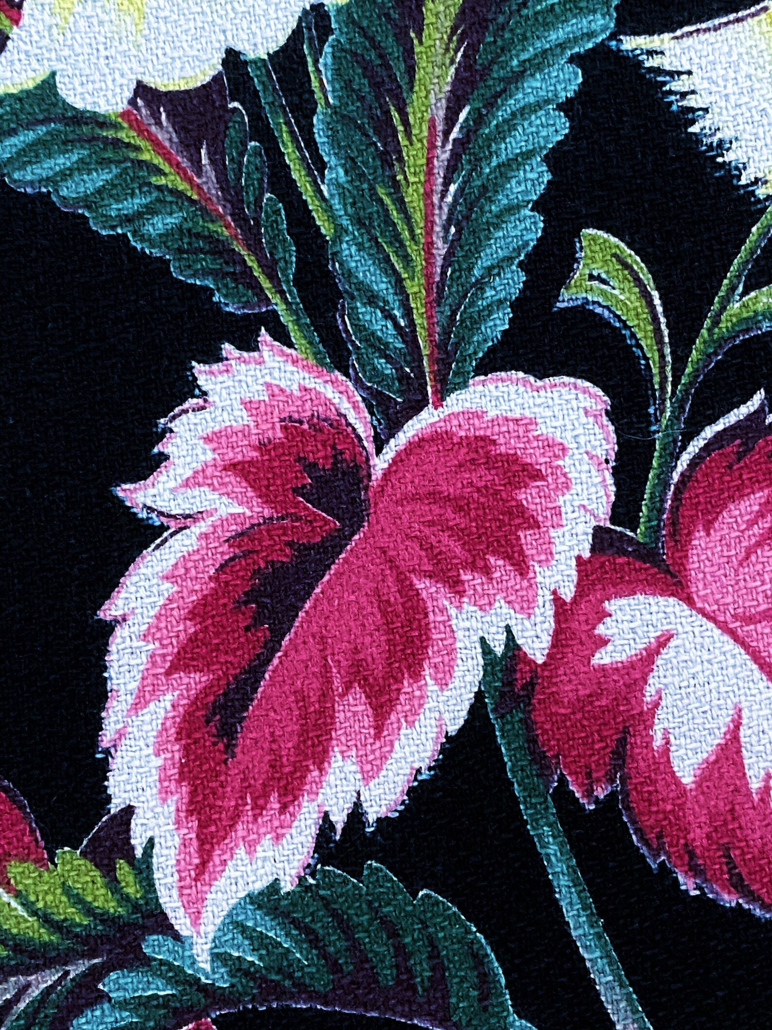 30's Deco Black BARKCLOTH Pride of South Beach Miami Barkcloth Vintage ...