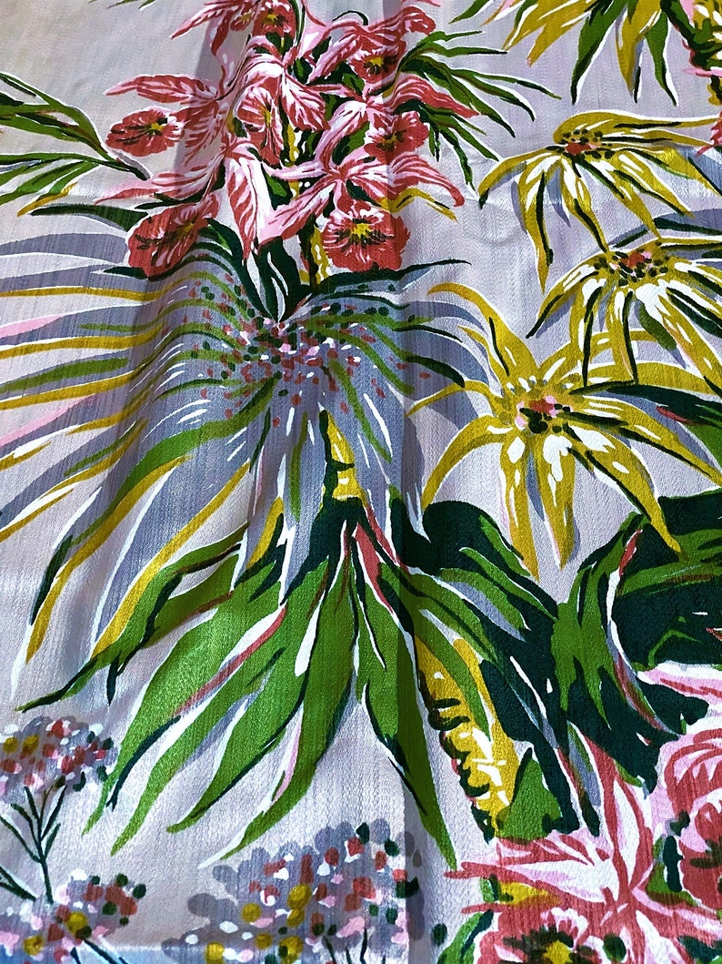 Los Angeles Dessert Yucca Barkcloth Satin Vintage Fabric Drape Curtain ...