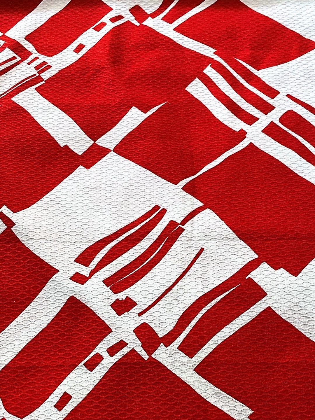 2.5YDS MOCA Style Art Abstract Color Blocl Barkcloth Vintage Fabric Mid ...