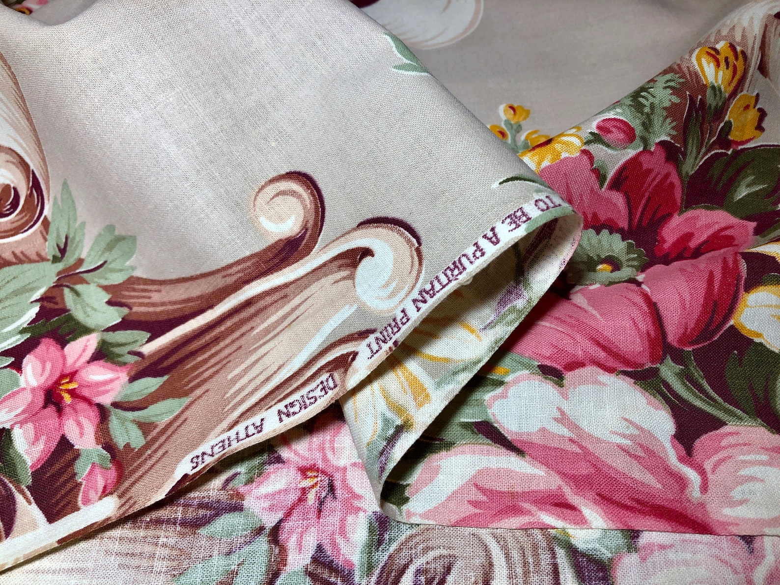 Rococo Victoriana Chic Barkcloth Era Vintage Fabric Cotton - Etsy