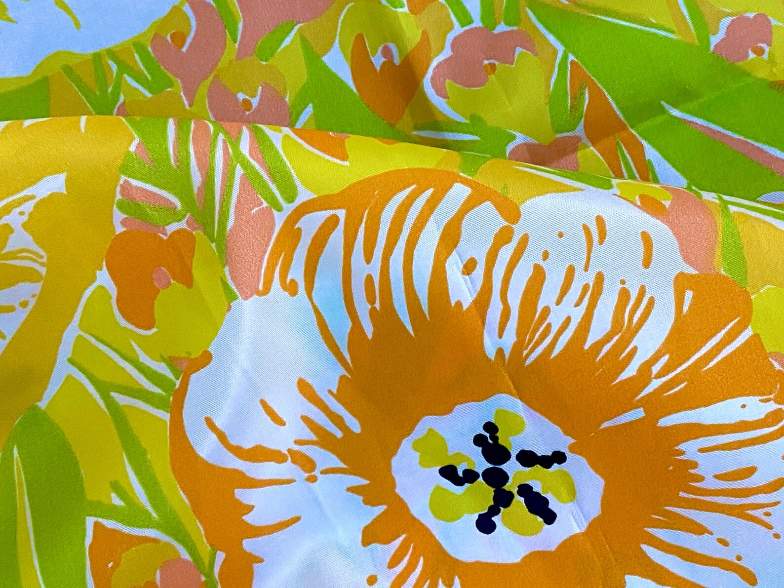 1960's FLOWER POWER Vintage Fabric Rayon Acetate Unused | Etsy