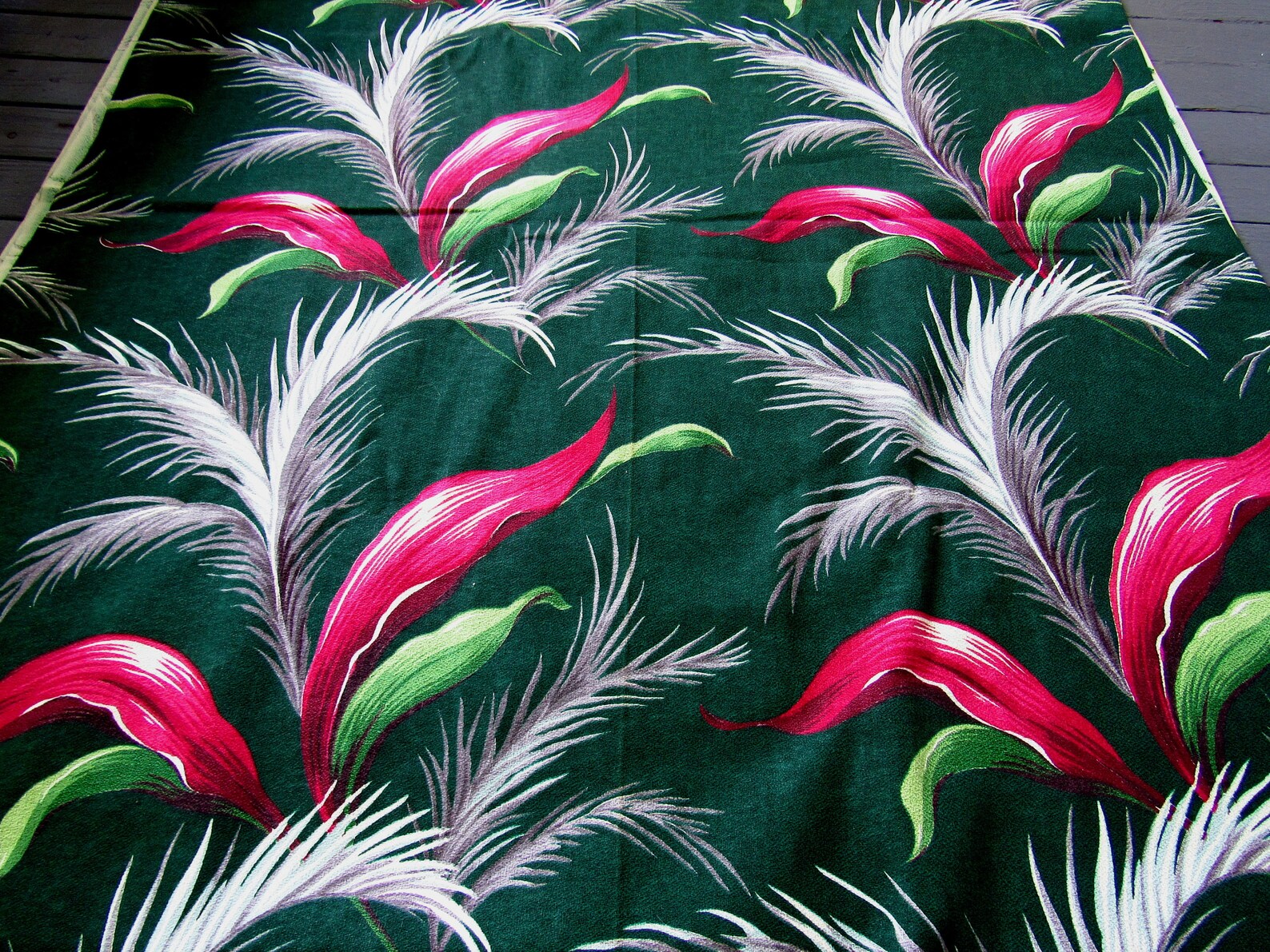 Miami Beach Tropical Barkcloth Vintage Fabric Unused 1930's Old Stock ...