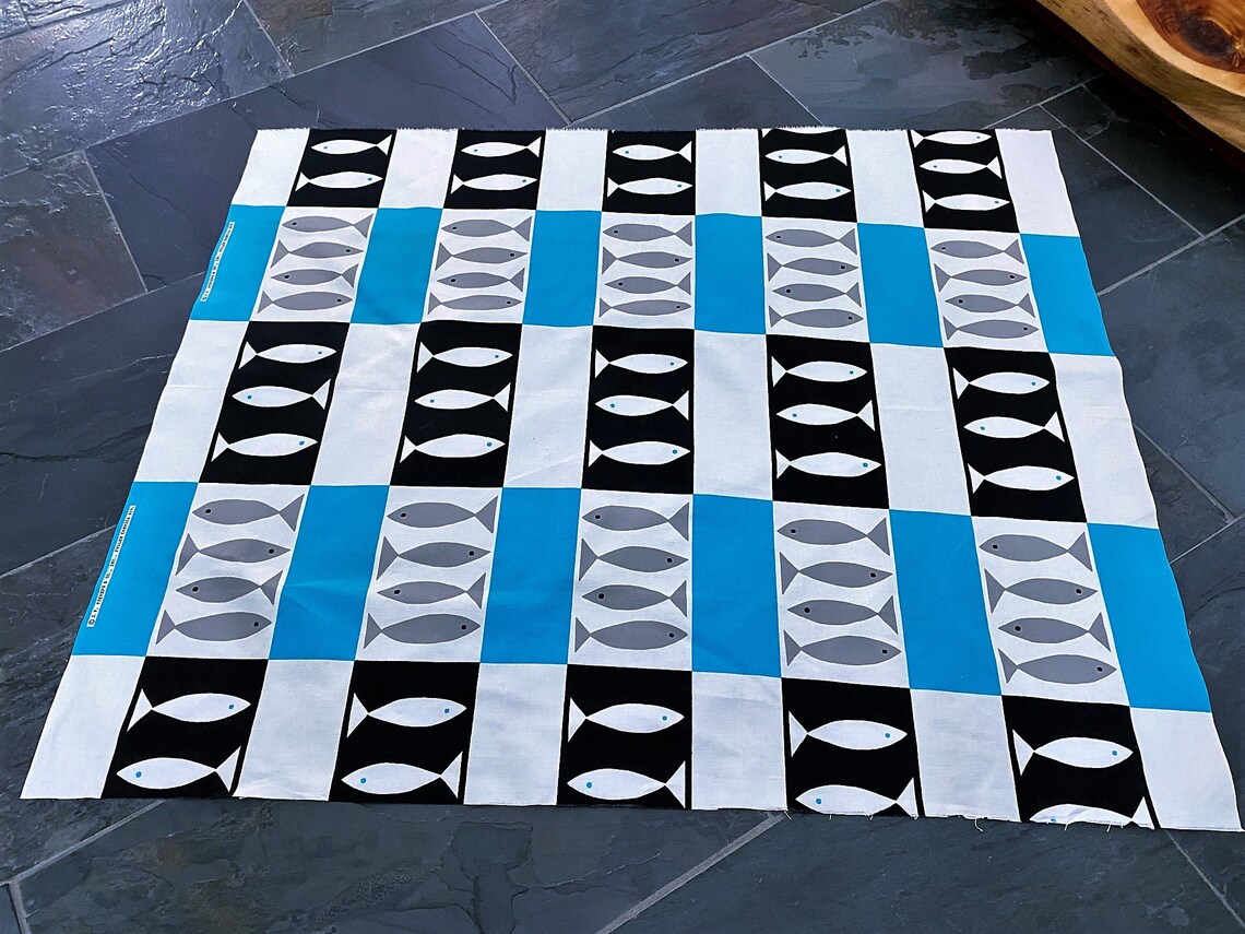 Atomic Fish Fuller Fabrics Skirt Dress Vintage Fabric Yardage - Etsy