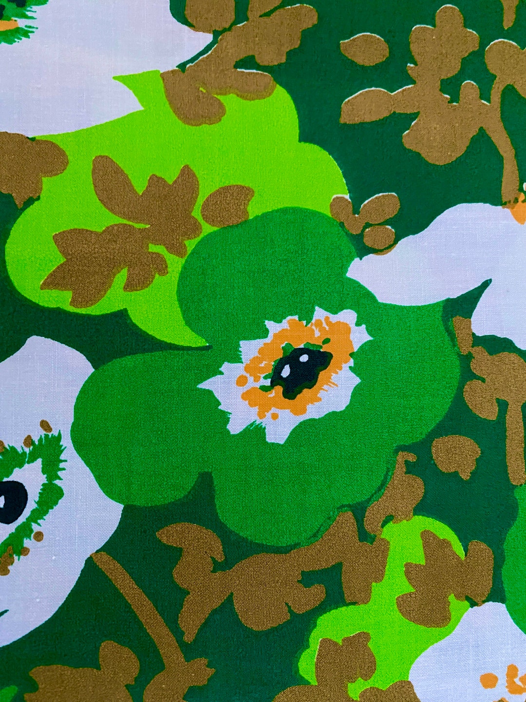 60's Vera Neumann POPPIES Personified Vintage Fabric Unused Yardage ...