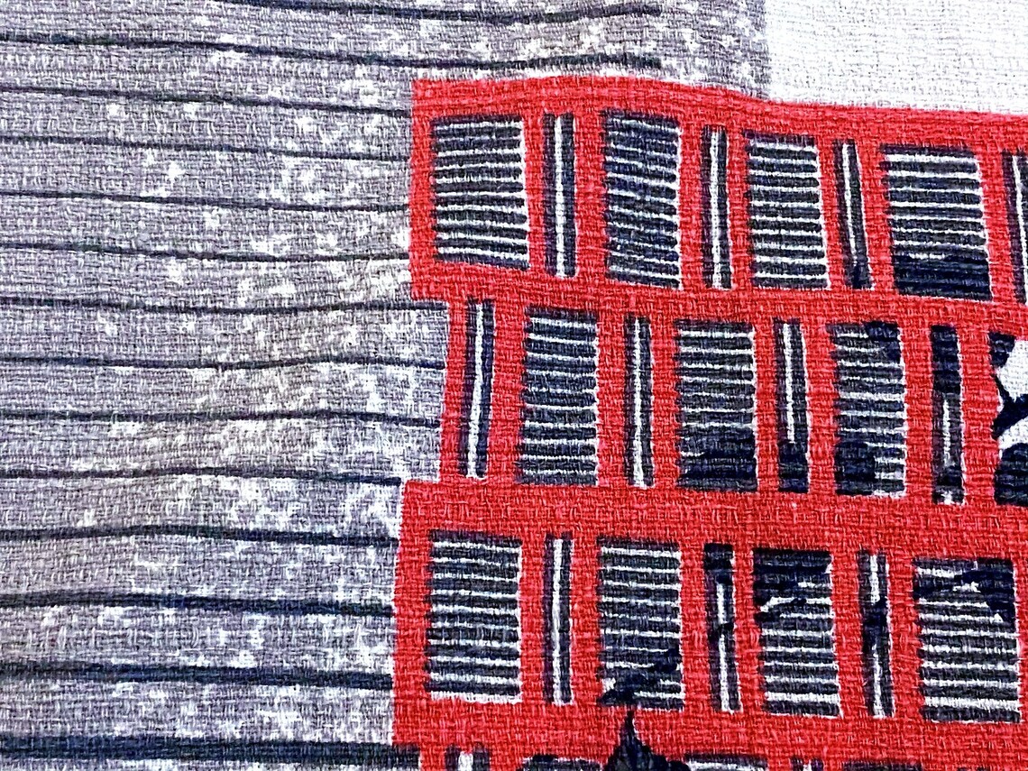 Atomic Asian Breeze Block Screens Barkcloth Vintage Fabric Tablecloth ...