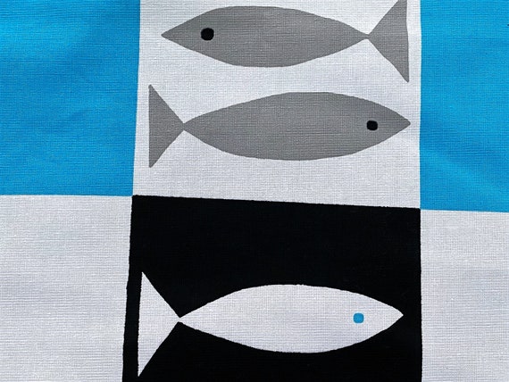 Atomic Fish Fuller Fabrics Skirt Dress Vintage Fabric Yardage - Etsy