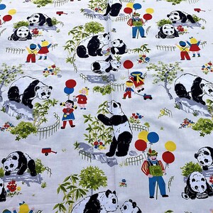60's 70's Panda Party Waverly Nursery Rhyme Vintage Fabric Yardage - Etsy