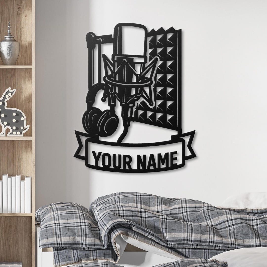 Personalized Microphone Metal Sign Custom Studio Wall Decor - Etsy