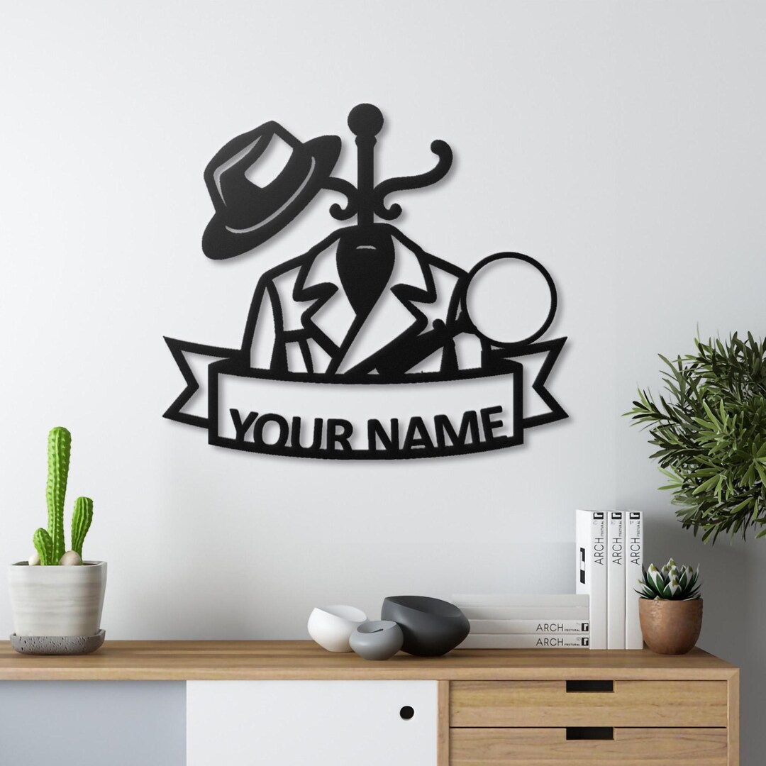 Personalized Detective Metal Sign: Mystery Lover Gift, Custom Name PI ...