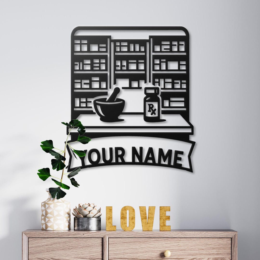 Personalized Pharmacy Metal Sign: Custom Pharmacist Gift, Rx Wall Decor ...